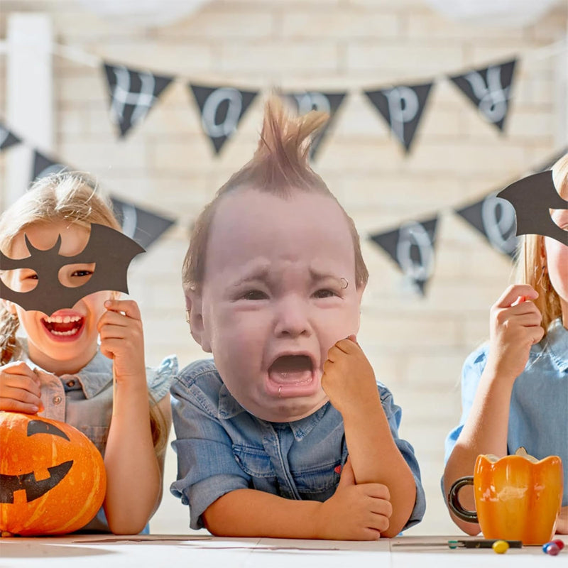 Realistic Crying Baby Halloween Mask in Lightweight Natural Latex ...