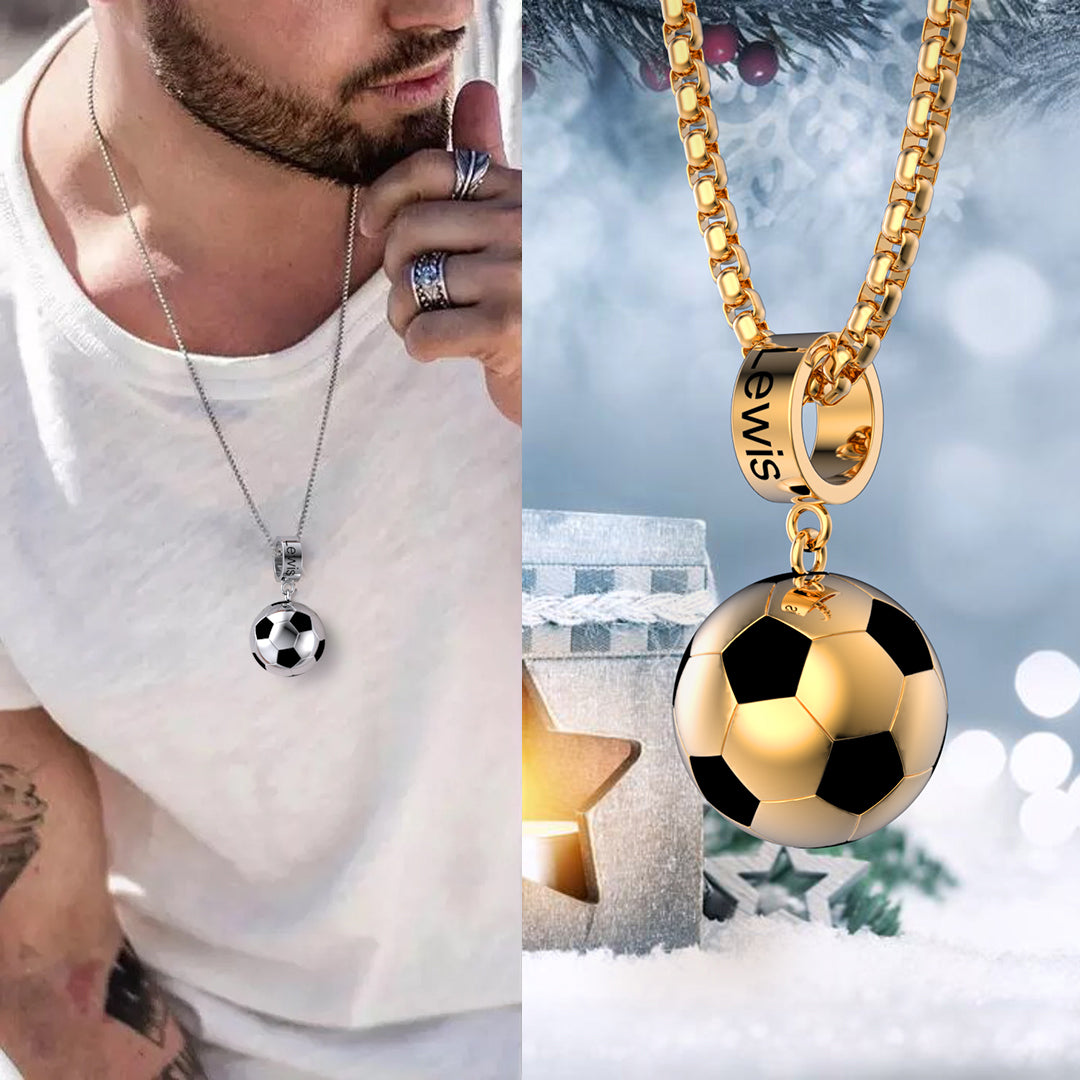 For Football Lover Football Necklace Personalized Soccer Ball Necklace ...