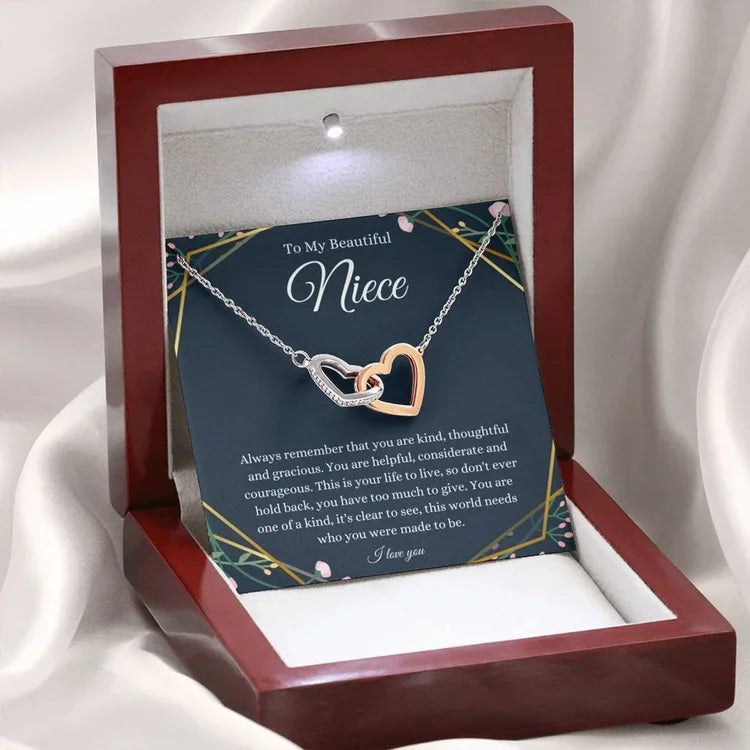 For Niece Interlocking Hearts Necklace-To My Beautiful Niece – Melody ...