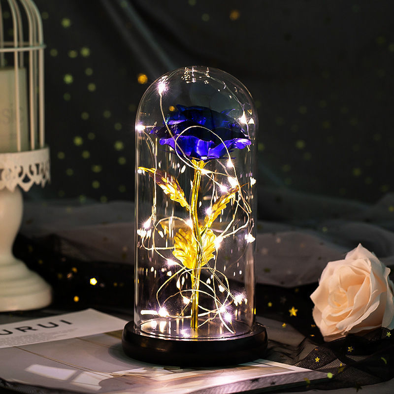Flower Rose LED light with Glass Dome – Melody Necklace