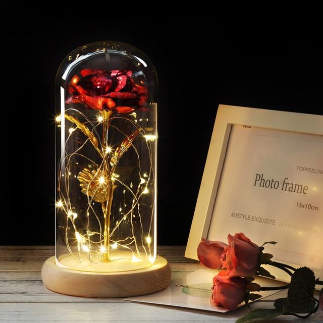Enchanted Rose Night light Custom Text Rose LED Lamp Romantic Gift ...