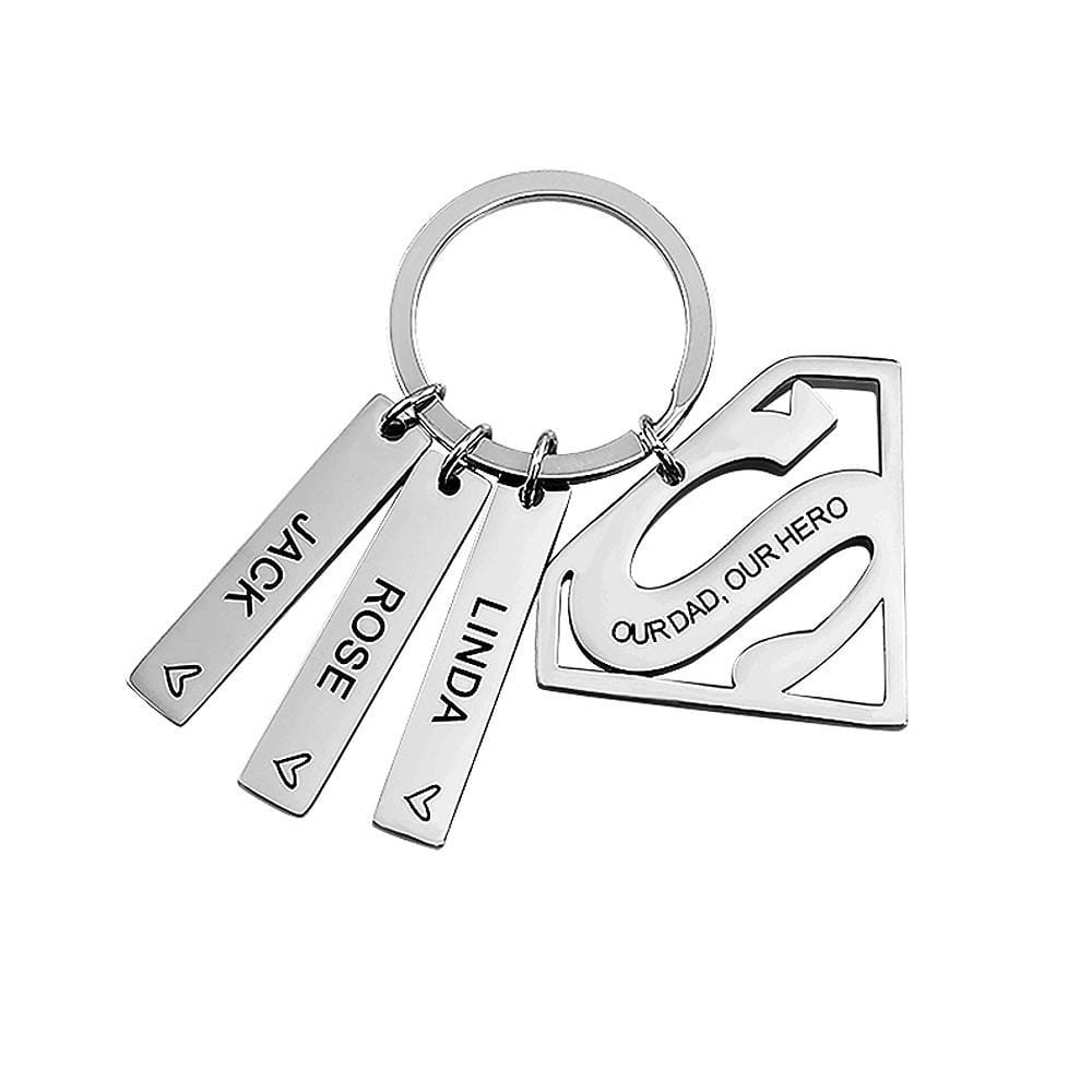 Superman Keychain With Personalized Engraving – Melody Necklace